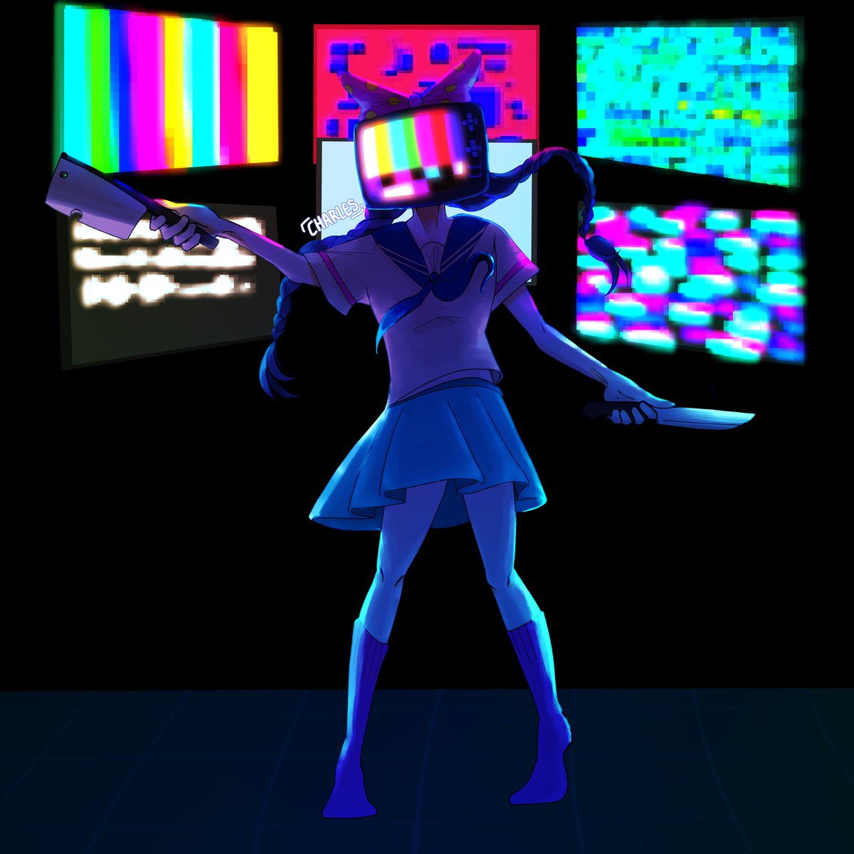 Mincy/ Bobble | C0MMS OPEN on Twitter: "RT @Charlesfirework: TV GIRL 📺 #OMORI #OMORIFANART"