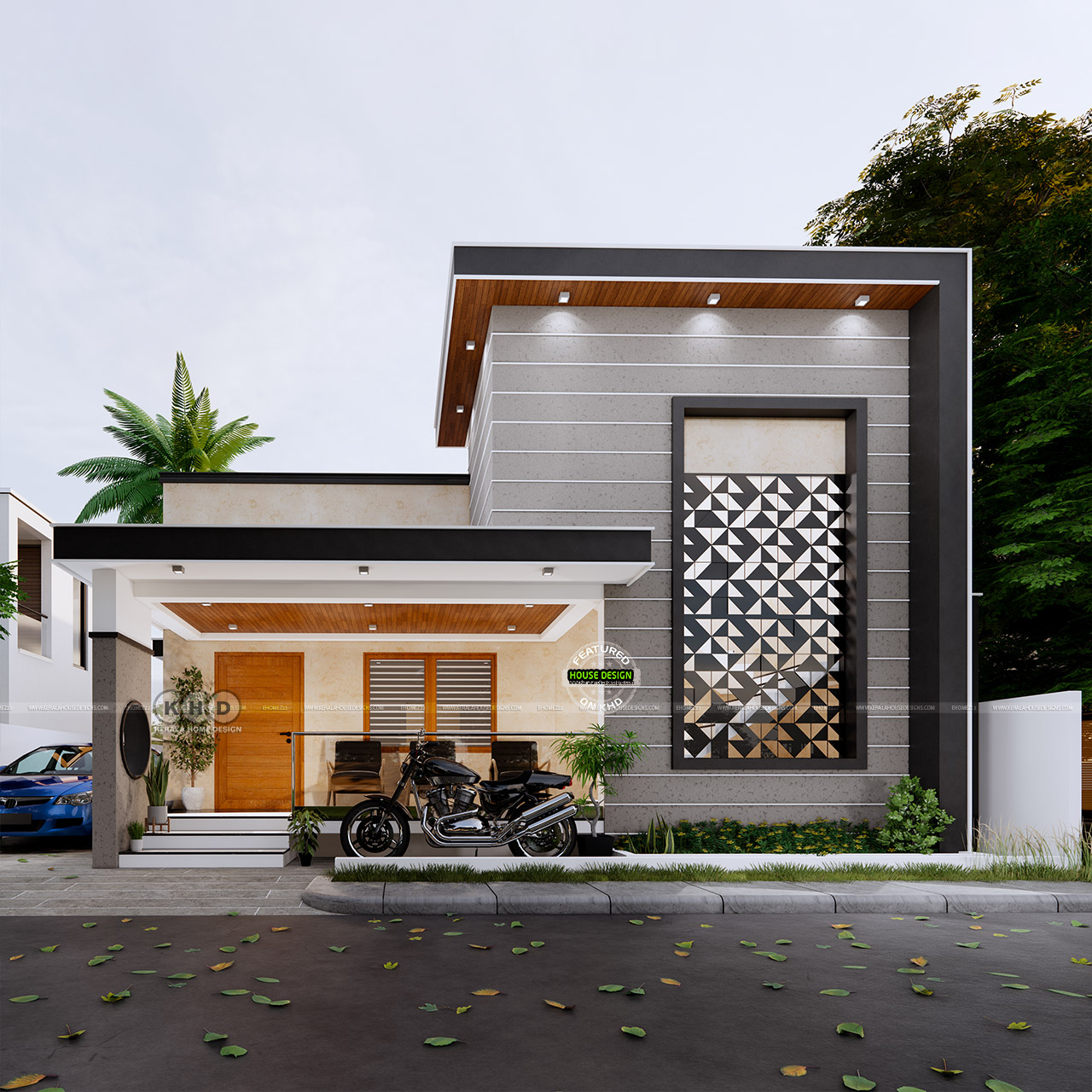 North Facing House Front Elevation Designs By Civil Engineer Manoj