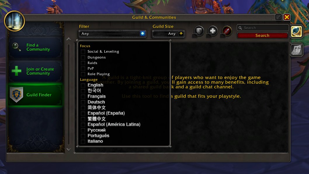 MrGM on Twitter: "In Patch 10.1 the Guild Finder will continue to only show Guilds where the ...