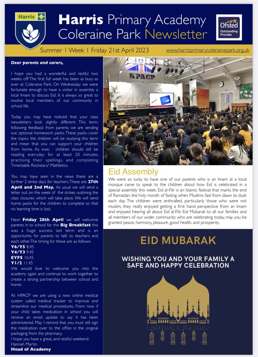 Welcome to Harris Primary Academy Coleraine Park