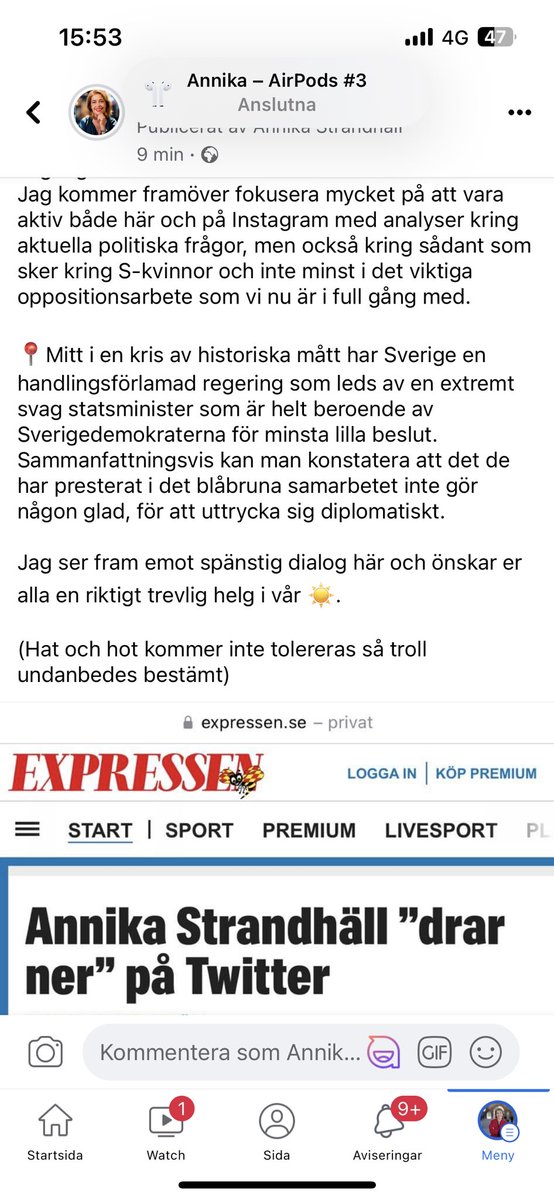 Annika Strandhäll on Twitter: "Välkomna att följa mig på bl a fb. Mitt ...