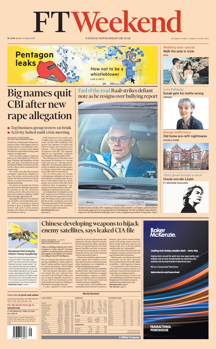 Tomorrows Papers Today On Twitter Weekend FT Big Names Quit CBI tomorrows-papers-today-on-twitter-weekend-ft-big-names-quit-cbi