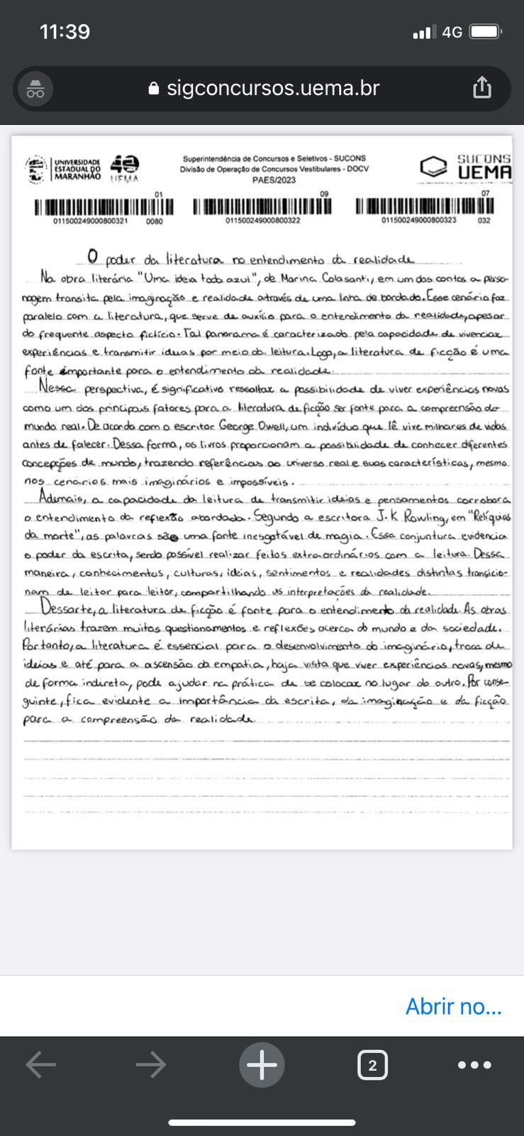 Formato De Esboço De Redação