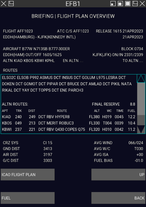 FlightFactor on Twitter: "777v2 WIP. Some of the Flight Plan Briefing pages in the EFB to make ...