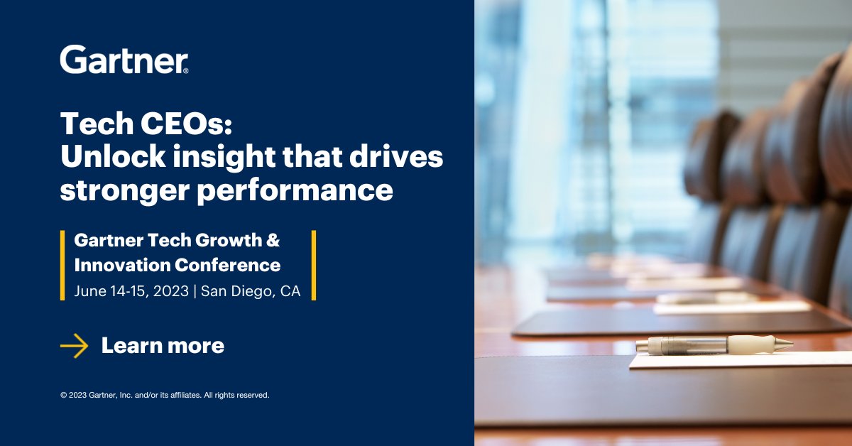 Gartner on Twitter: "👋🏼 Tech CEOs: Join us at #GartnerTGI to learn how to build new business ...