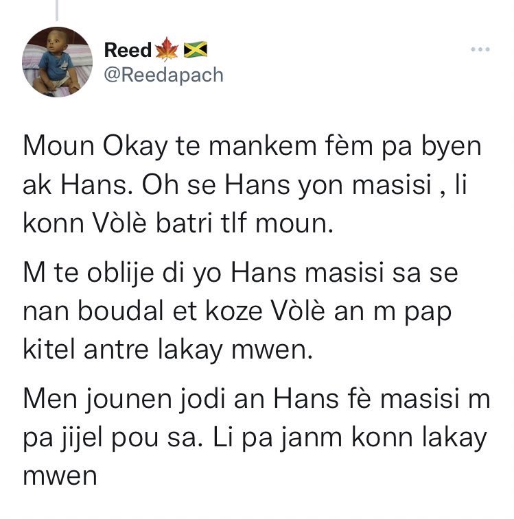 🆎 de Dias on Twitter: "Sa k dwe te pase ki fè nèg yo pa byen ankò? 😅"