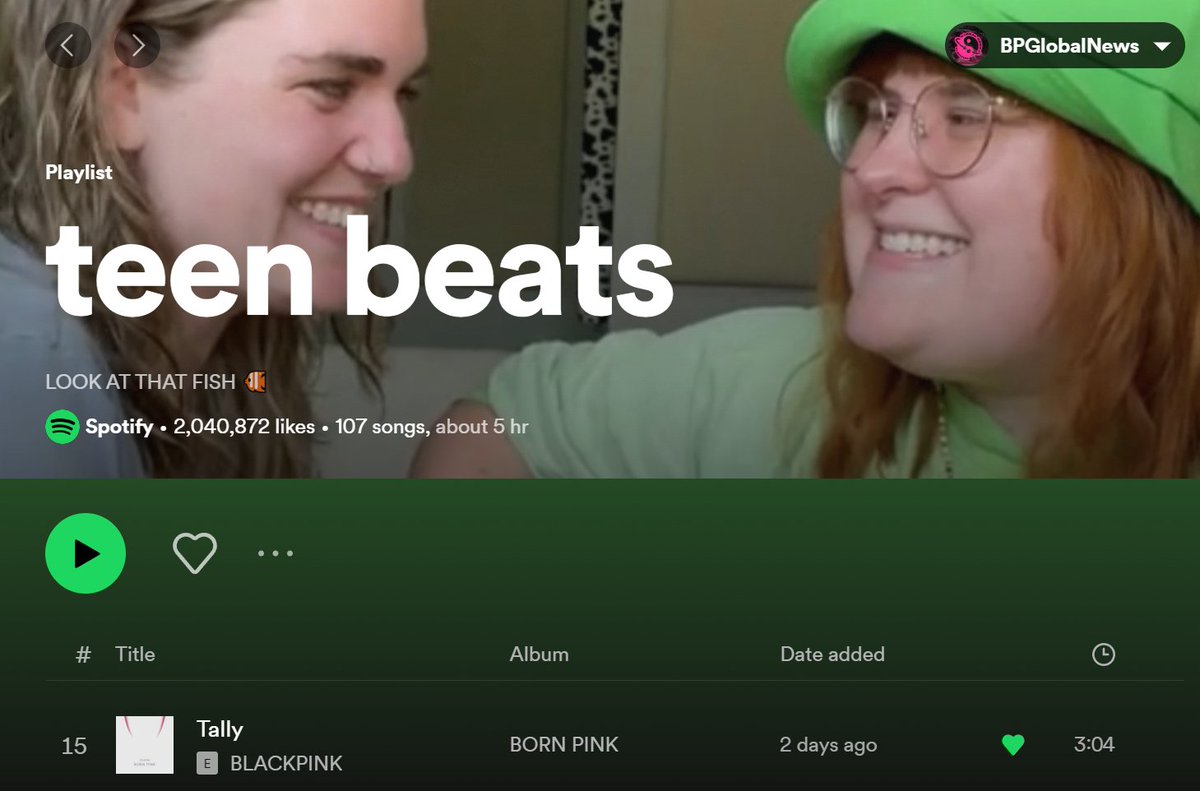 Spotify BLACKPINK on Twitter: "RT @BPGlobalNews: .@BLACKPINK - 'Tally' has been added to Spotify ...