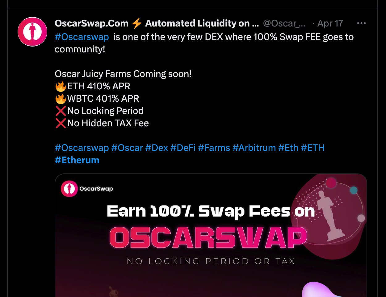 OscarSwap.Com ⚡️ Automated Liquidity on Arbitrum (@Oscar_Swap) / Twitter