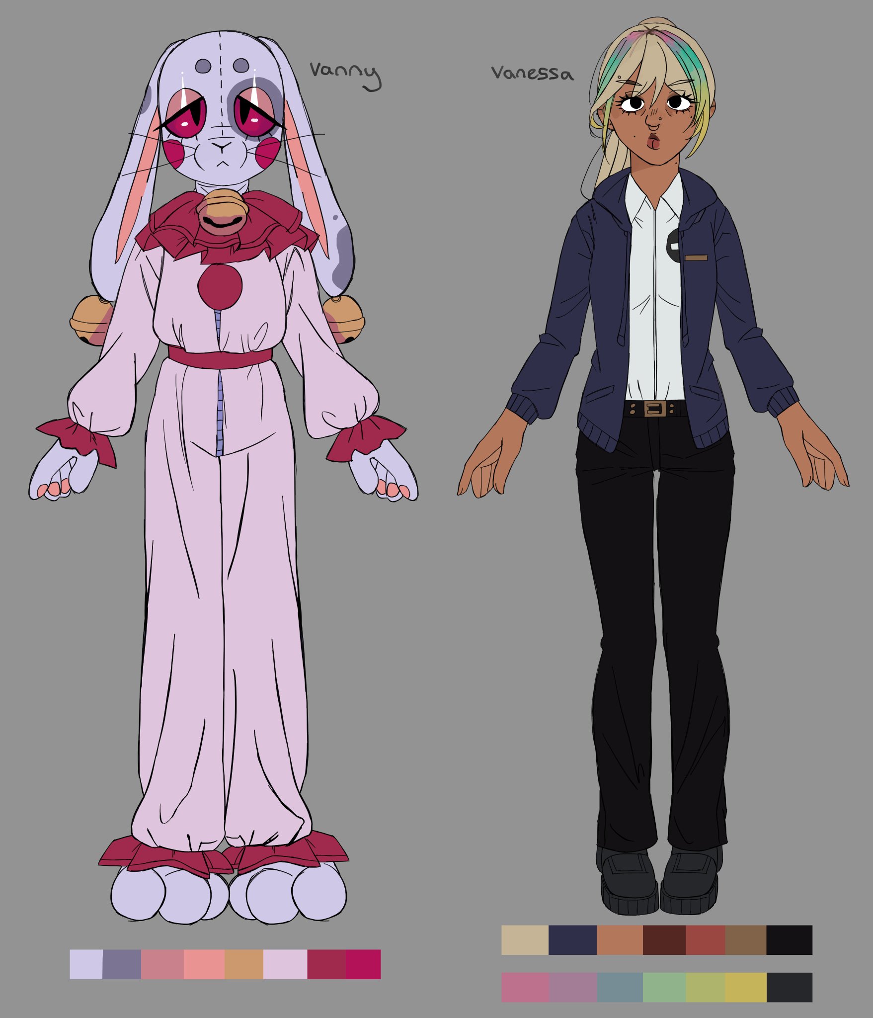 clown ☎ on Twitter: "my vanny and vanessa designs!! :3 #fnaf #vanny #vanessafnaf https://t.co ...