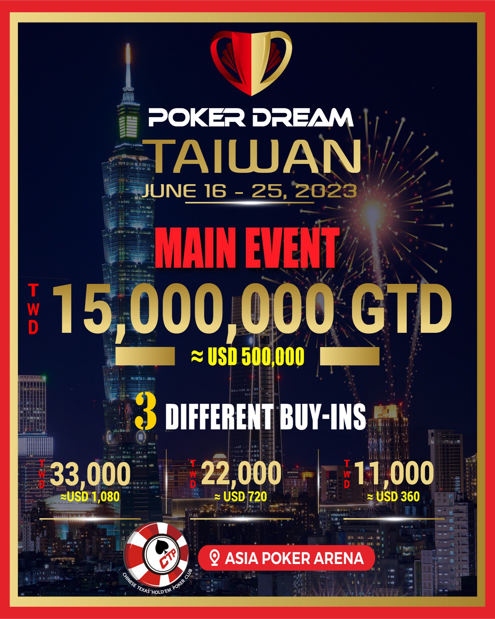 Poker Dream on Twitter: "Announcement of Poker Dream Taiwan 2023 Before the commencement of ...