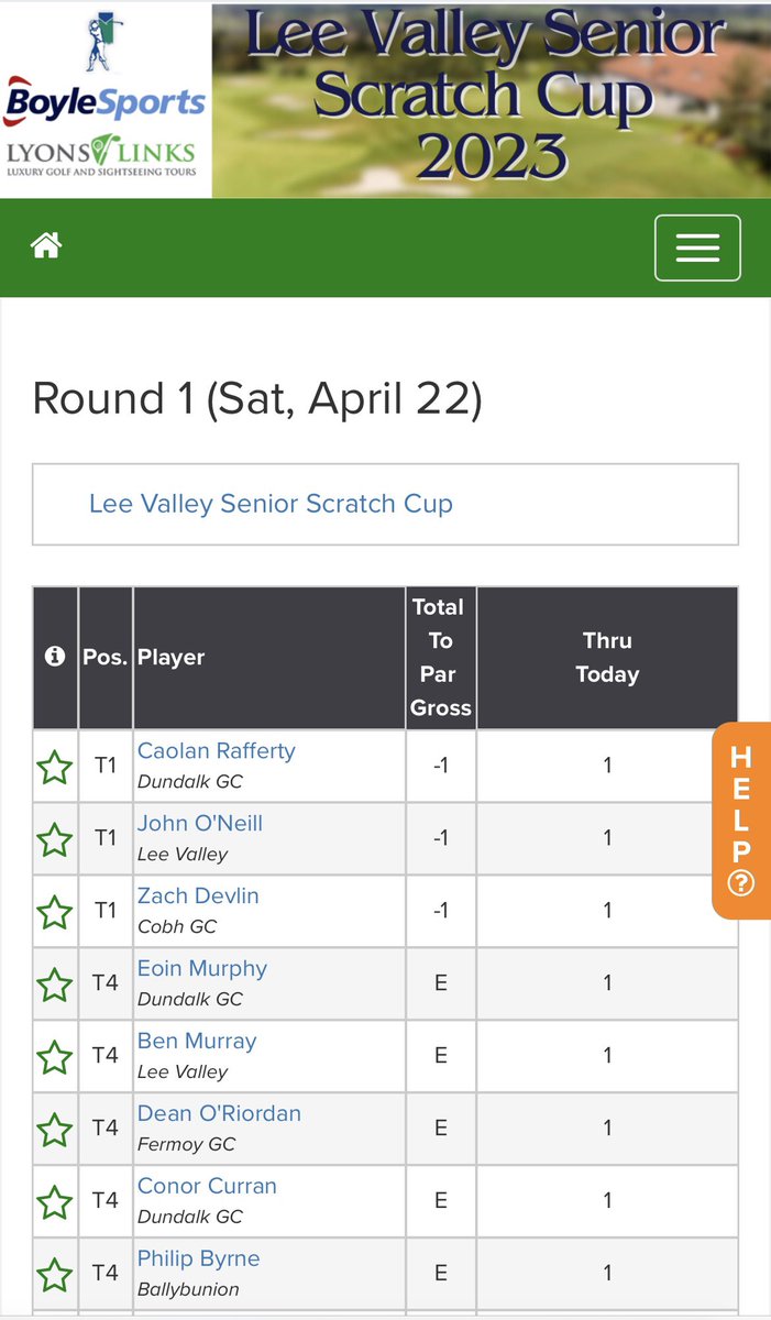 Irish Amateur golf info on Twitter: "Play is underway in the @boyleSportsgolf lee Valley senior ...