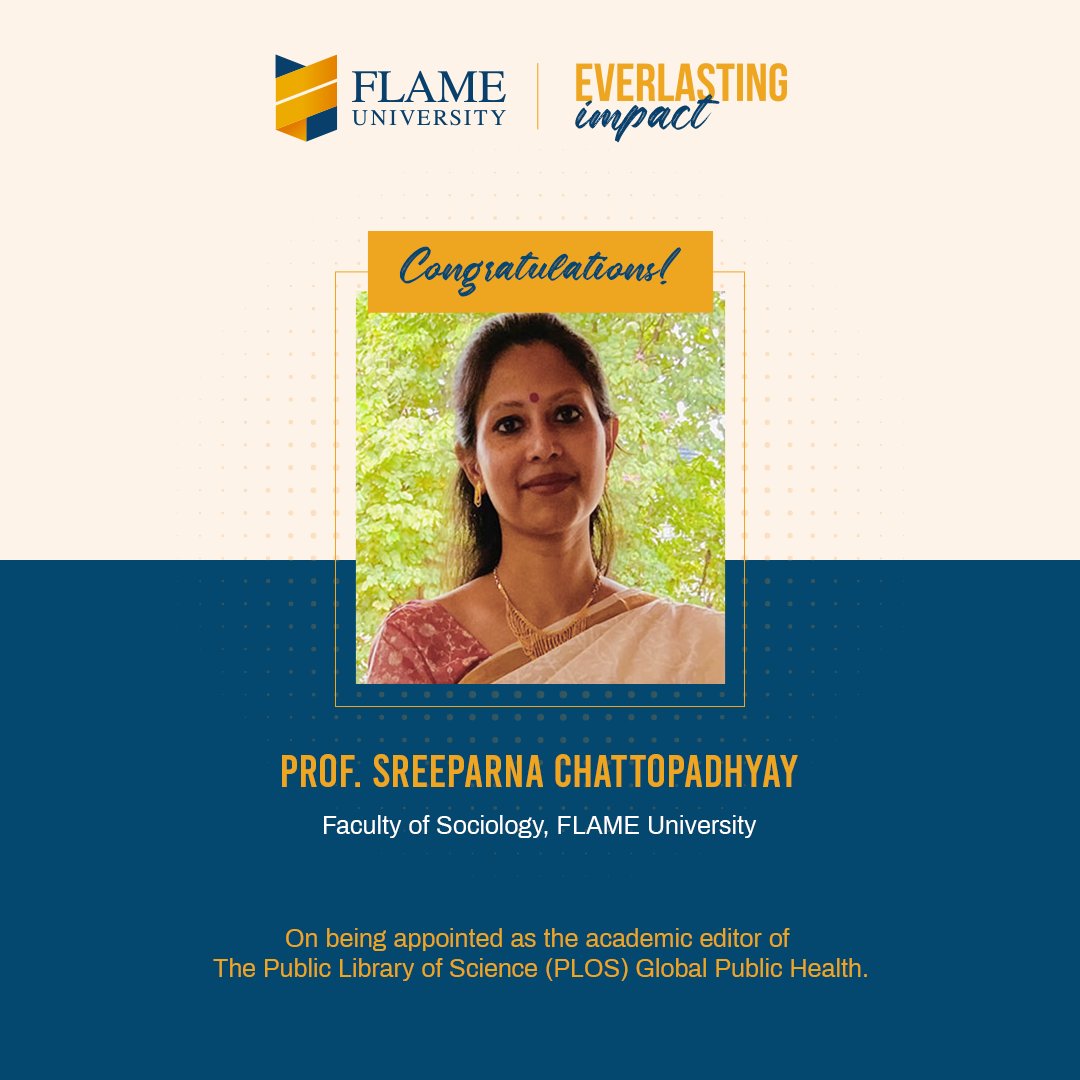 FLAME University on Twitter: "We are delighted to announce that Prof. Sreeparna Chattopadhyay ...