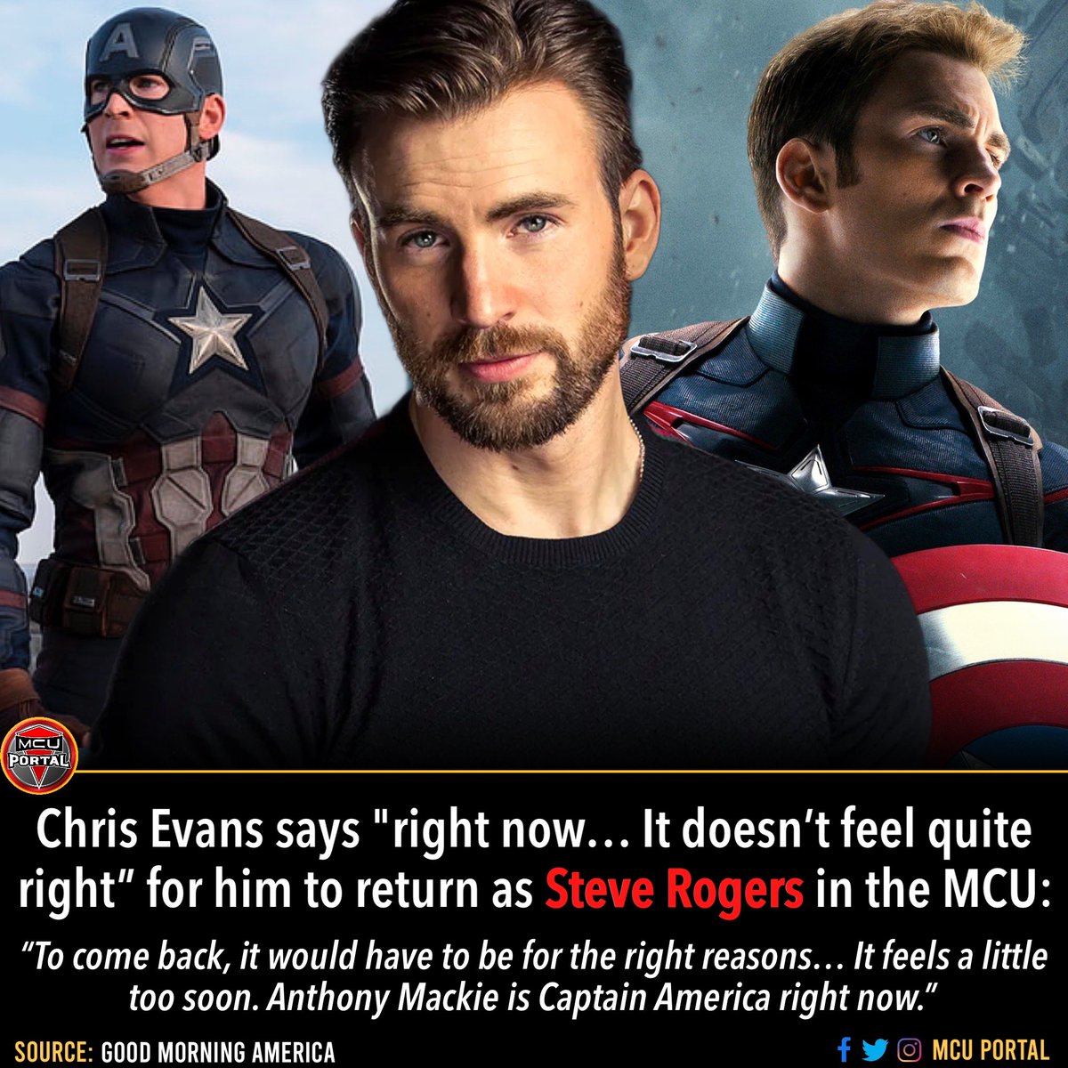 Mcu Portal On Twitter When Asked If Hell Ever Return As Steve Rogers