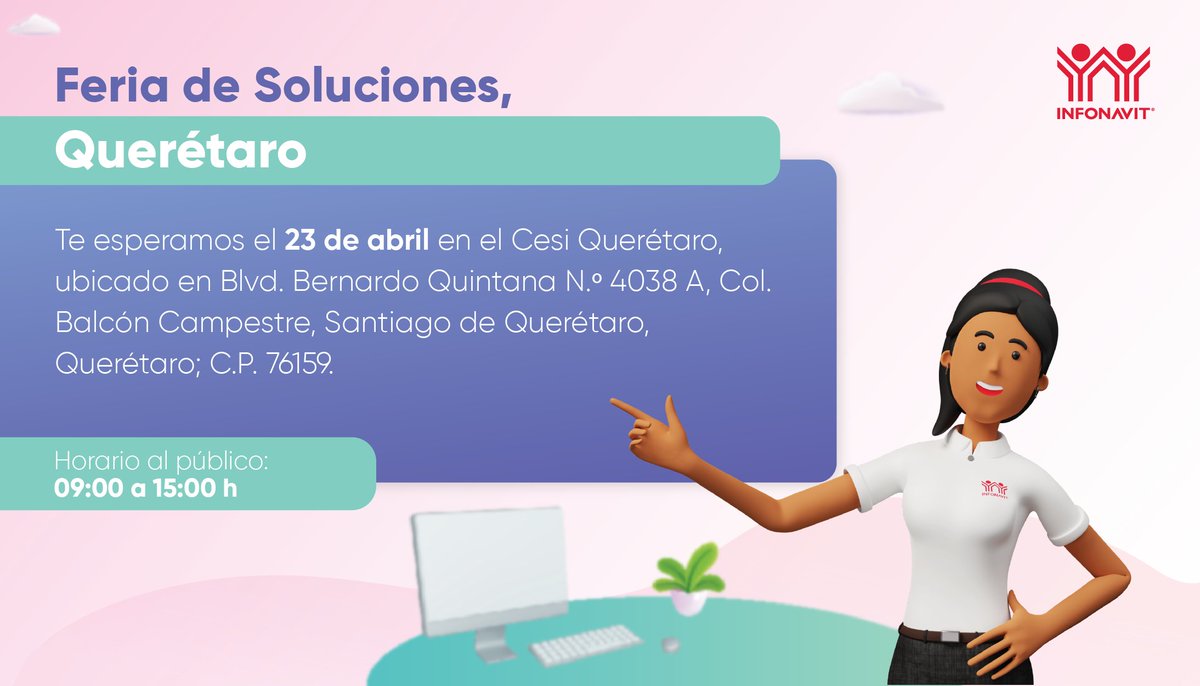 Infonavit on Twitter: "Te esperamos en nuestra Feria de Soluciones en Querétaro, Querétaro ...