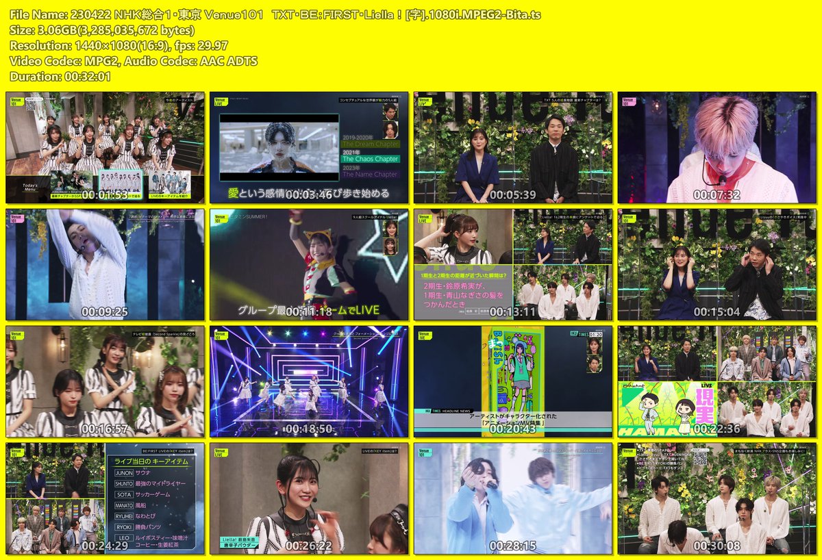 📂 TXT.zip on Twitter: "230422 NHK G Venue 101 (1080i MPEG2) https://terabox.com/s ...