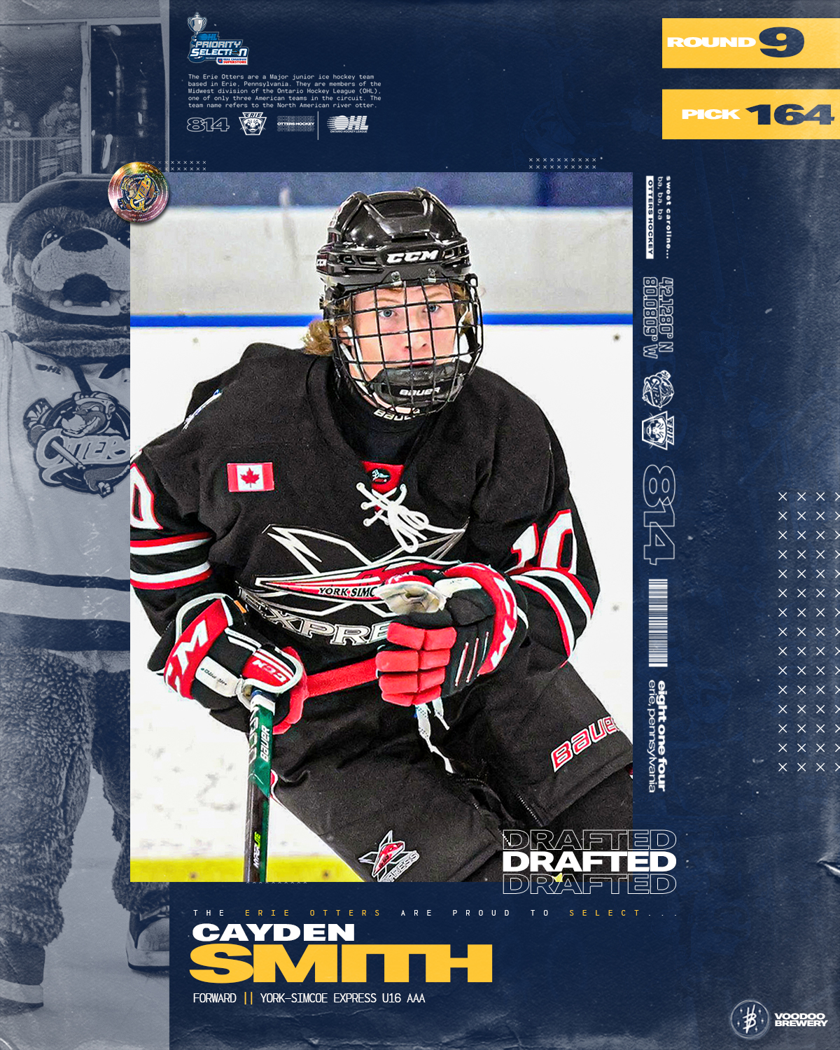 Erie Otters 🦦 on Twitter: "With the 164th overall pick in the 2023 @ohlhockey Priority Selection ...