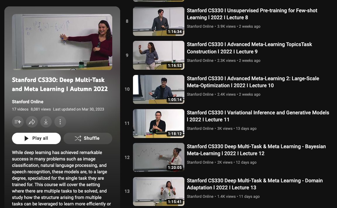 elvis on Twitter: "Stanford CS330: Deep Multi-Task and Meta Learning Great new lectures to catch ...