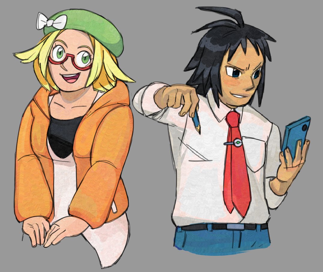 GraySylph (Comms are open!) on Twitter: "RT @gray_sylph_art: bw2 bianca and cheren doodles"