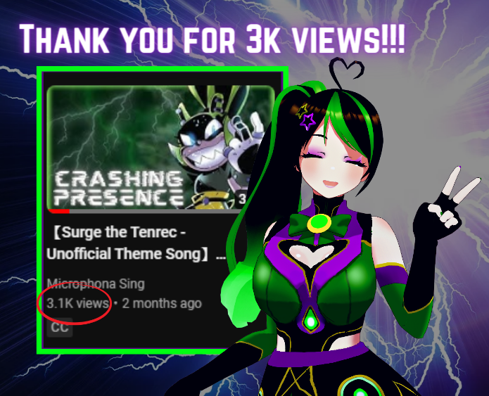 Microphona Sing | VTuberEN & VSinger on Twitter: "Thank you for 3k views in Crashing Presence! ⚡ ...