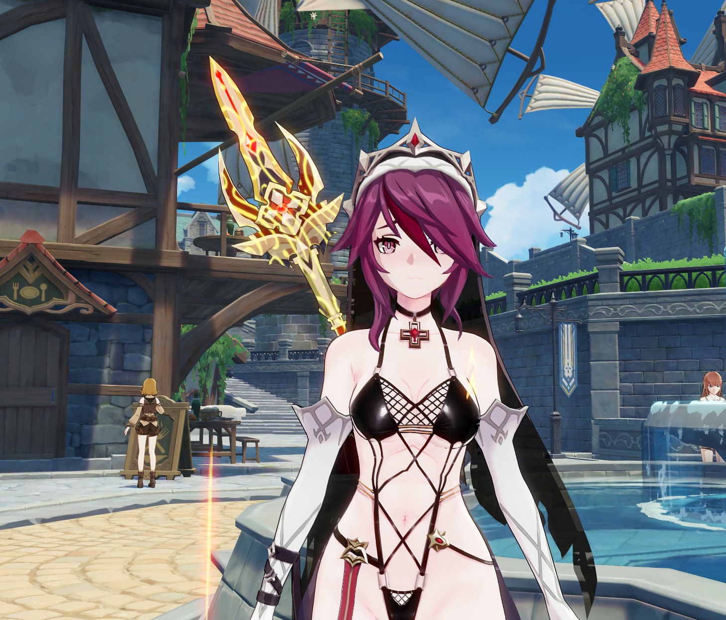 LewdLad on Twitter: "Rosaria is nervously showing of her Gothic Bikini and a nice pair of heels ...