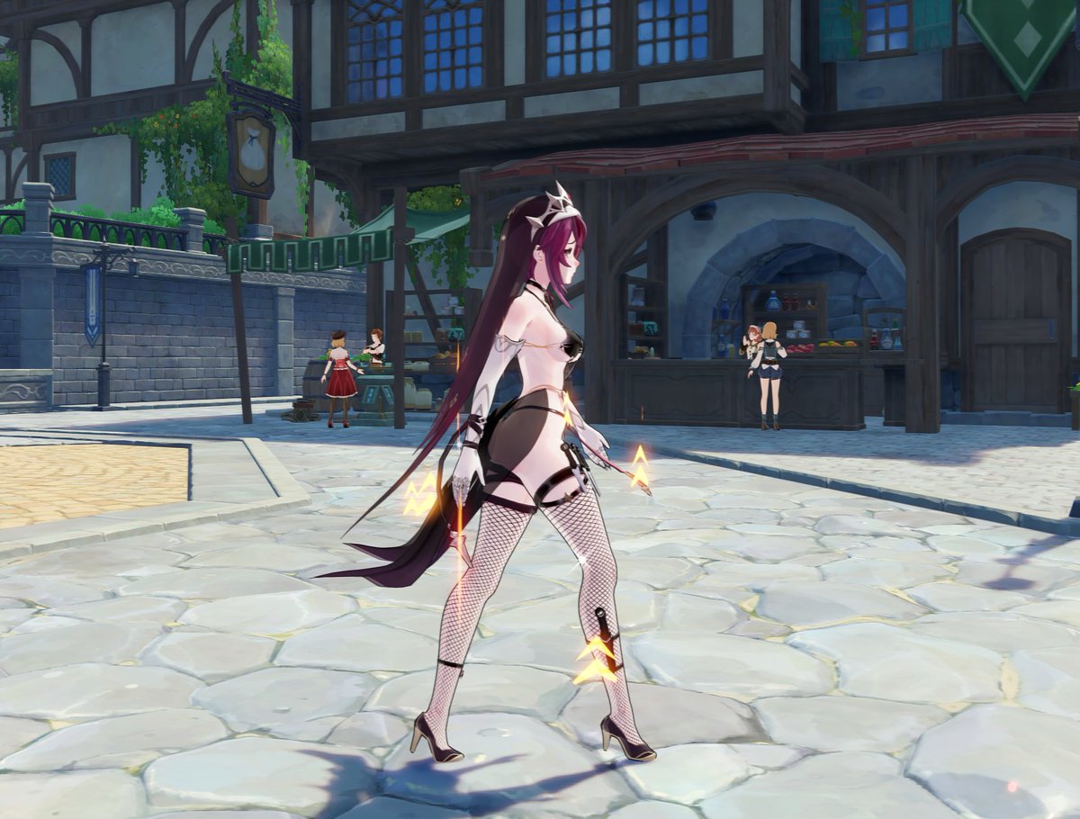 LovelyLadModding on Twitter: "Rosaria is nervously showing of her Gothic Bikini and a nice pair ...