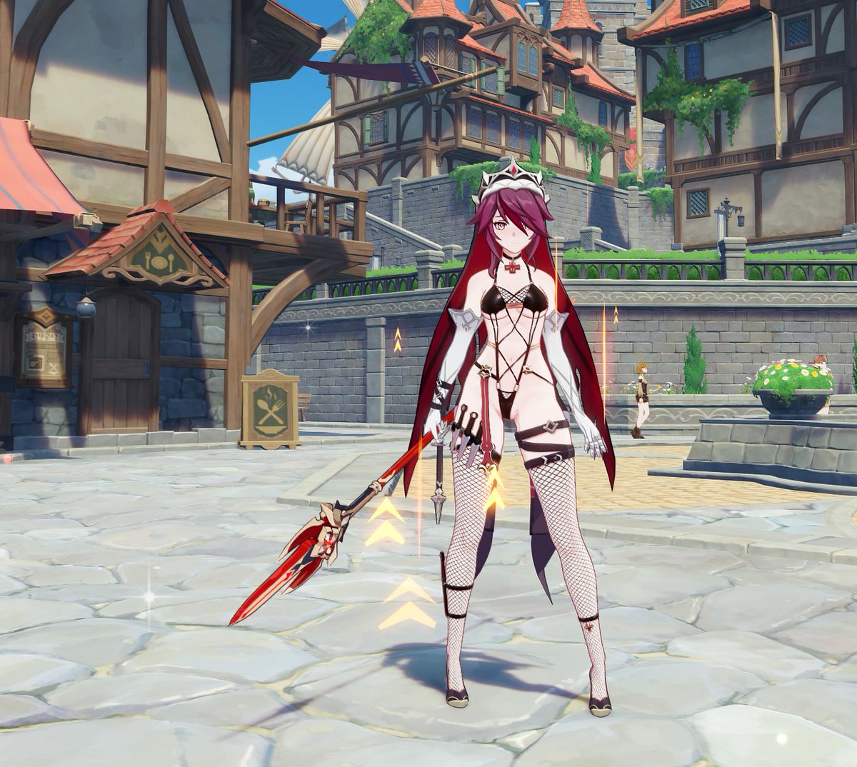 LovelyLadModding on Twitter: "Rosaria is nervously showing of her Gothic Bikini and a nice pair ...