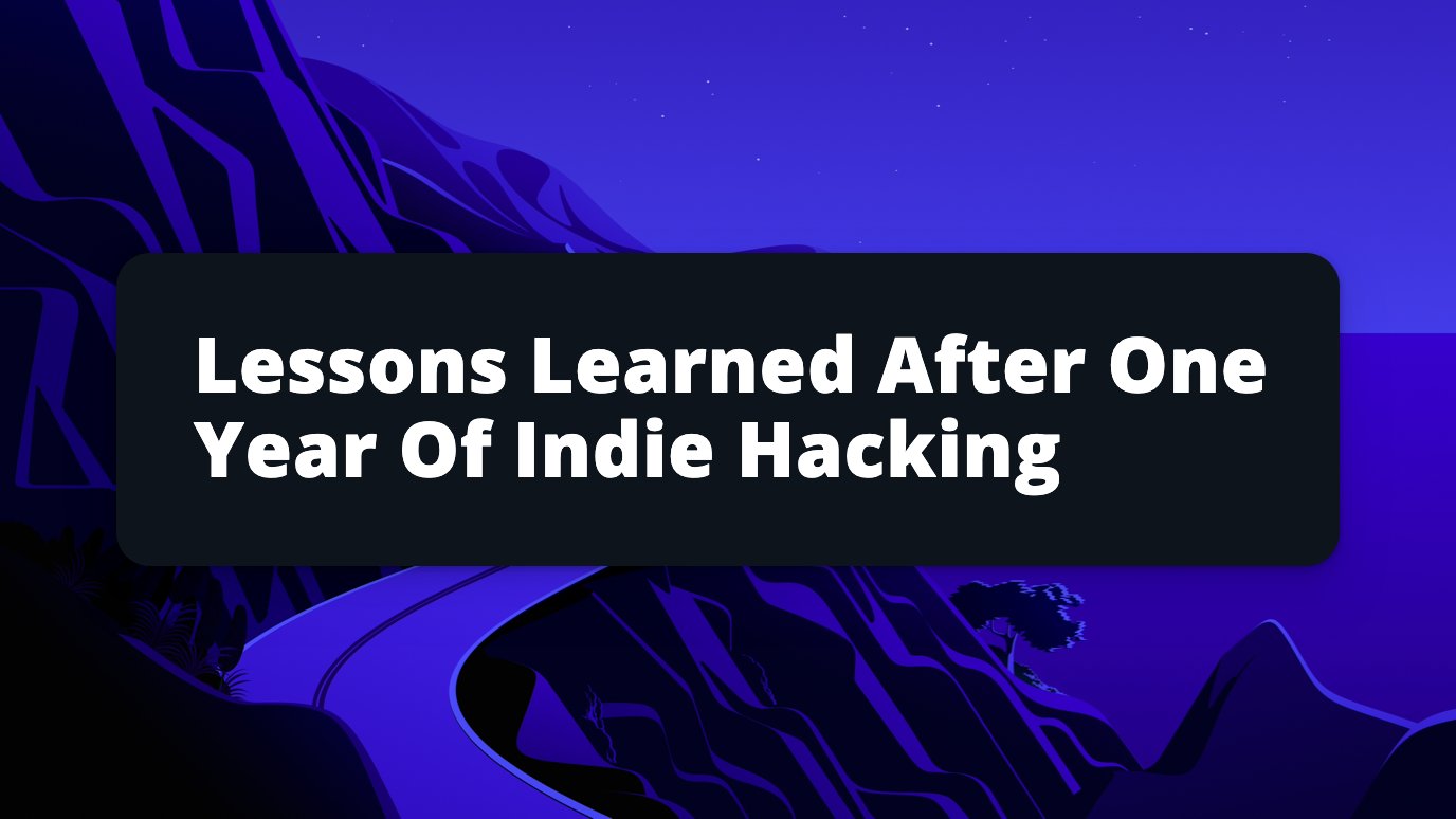 Sebastian Röhl on Twitter: "🚀 Thread: Lessons Learned After One Year Of Indie Hacking # ...