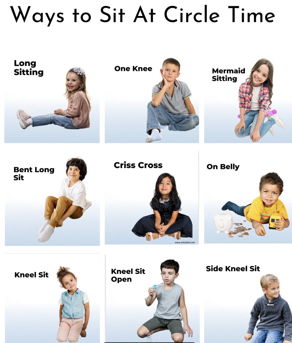 ONTSpecialNeeds on Twitter: "Ways to sit at circle time:"