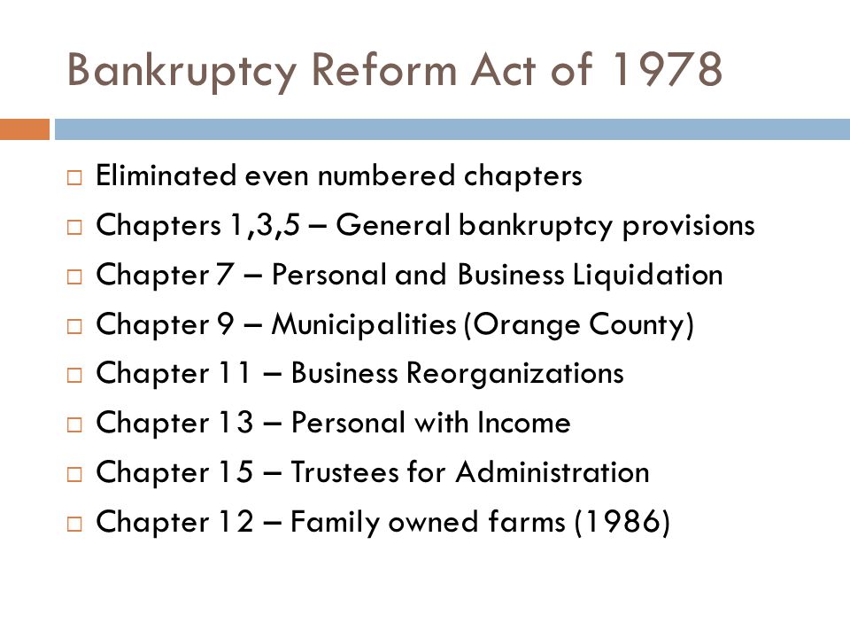Chapter 9 Bankruptcy