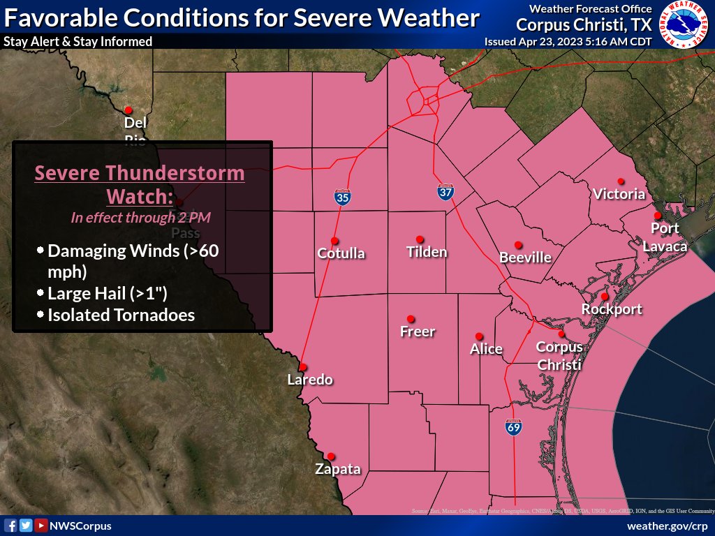 Nws Corpus Christi On Twitter A Severe Thunderstorm Watch Is In