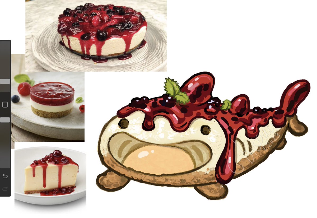 「Whale shark cheesecake! You care him? 👉」|biscocho 👽のイラスト
