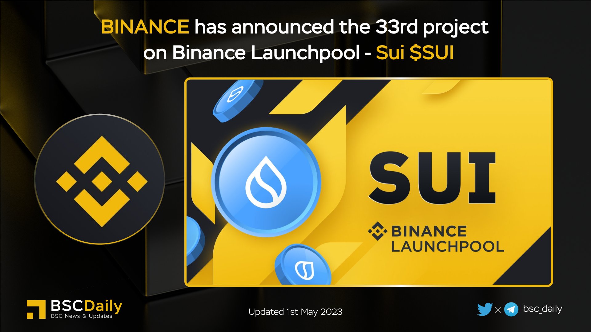 BSCDaily on Twitter: "🎉 #Binance has announced the 33rd project on Binance Launchpool - Sui $SUI ...