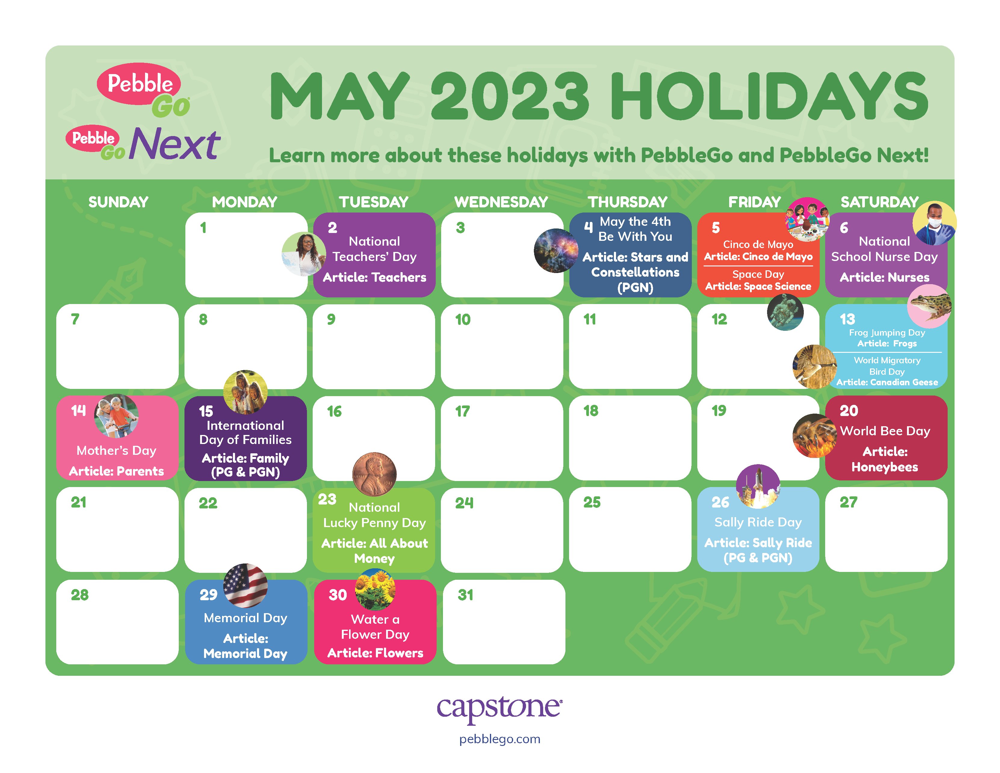 Capstone 📚 💻 🌈 on Twitter: "Incorporate various May holidays into your ...