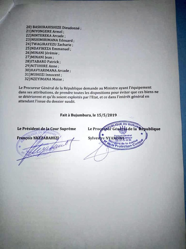 Pacifique NININAHAZWE 🇧🇮 on Twitter: "Le 15.5.2019, avant même la saisie de la Cour suprême, le ...