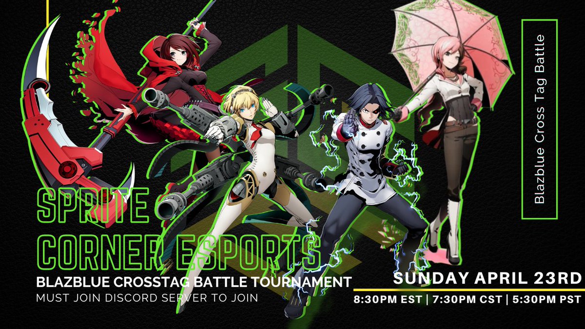 Sprite Corner Esports on Twitter: "IT'S #BBTAG TOURNAMENT DAY! Check-In is at 7pm CST, so there ...