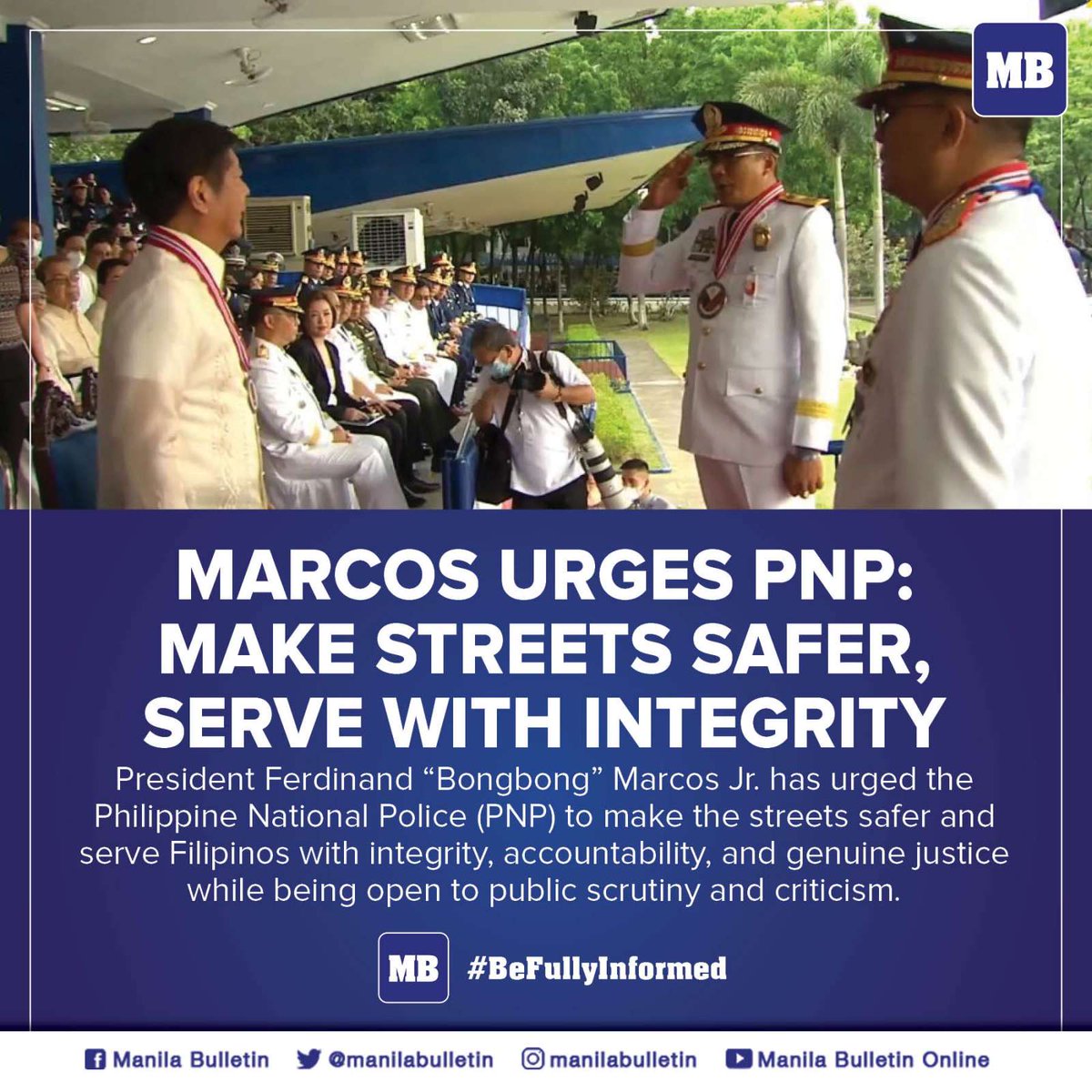 Manila Bulletin News on Twitter: "Marcos said this as the PNP welcomed its 29th chief, Police ...