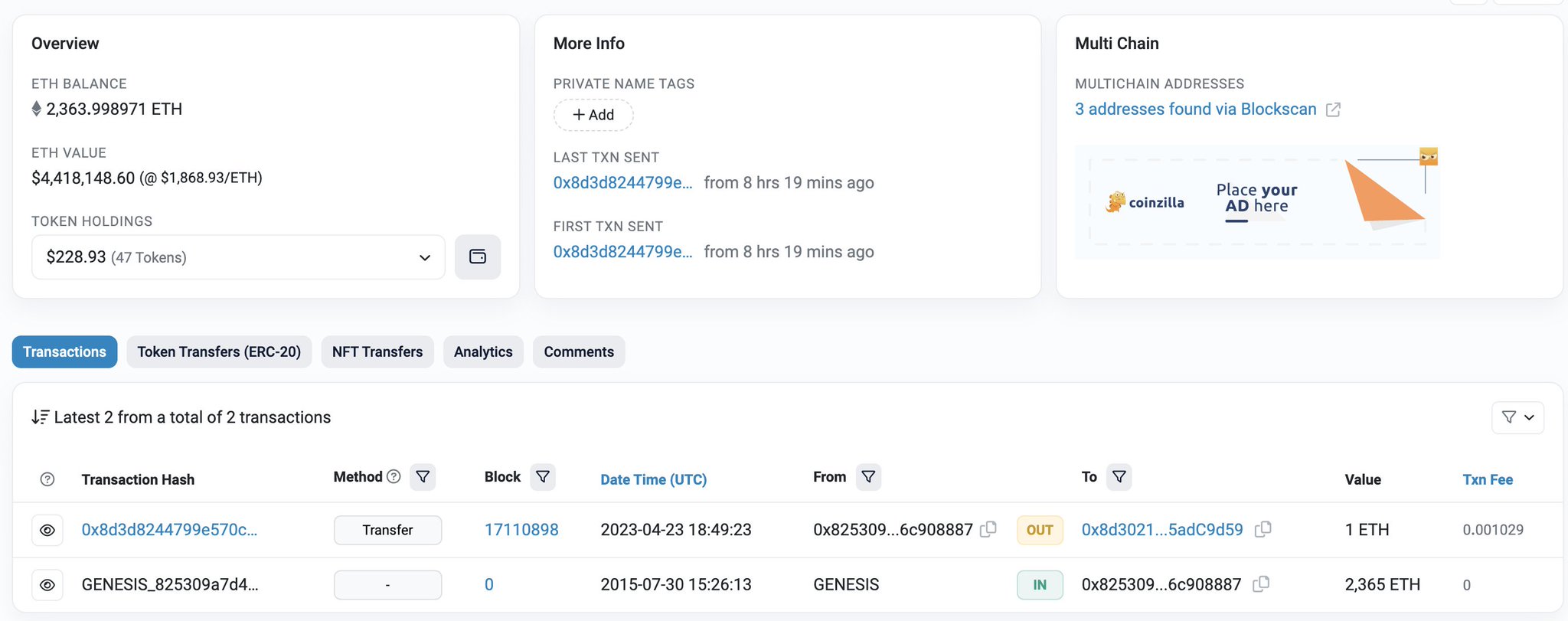 Lookonchain on Twitter: "An Ethereum ICO participant woke up after 7.7 years of dormancy and ...