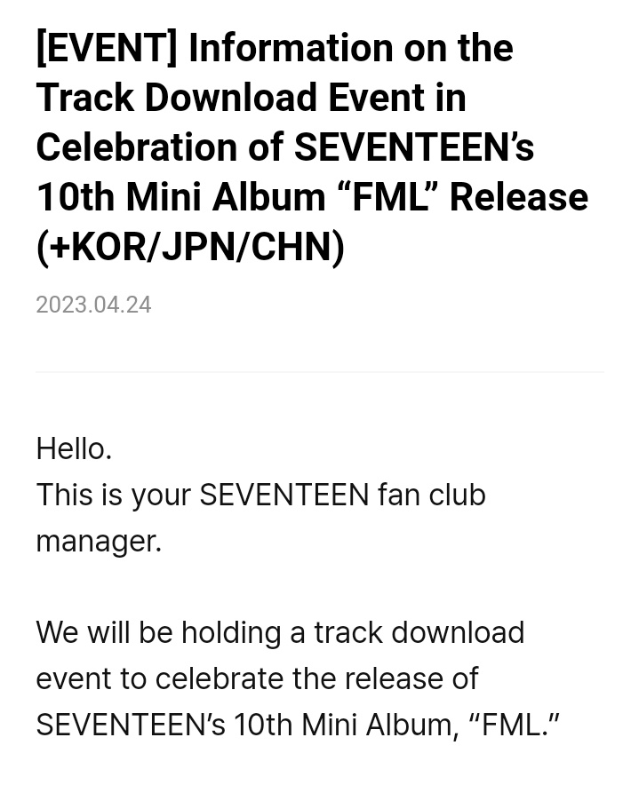 svt contents ☁️ on Twitter: "[#SVT_FML] Track Streaming Event in Celebration of SEVENTEEN's 10th ...