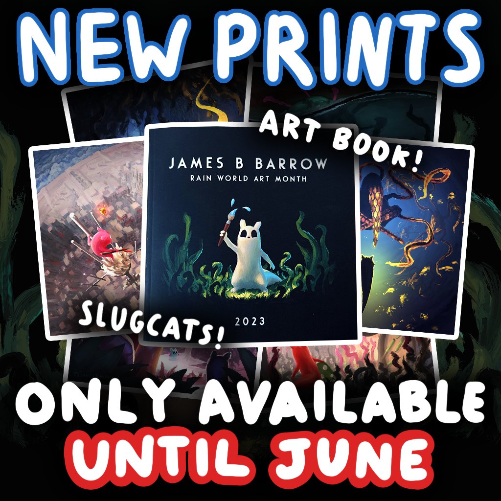 James B Barrow on Twitter: "My new 2023 #Rainworld Art Month prints are now available! Also ...