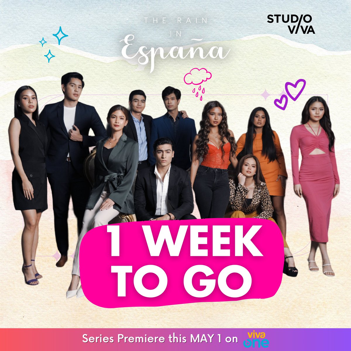 Studio Viva on Twitter: "1 WEEK na lang at makikita na ang real-life version ng #TheRainInEspaña ...
