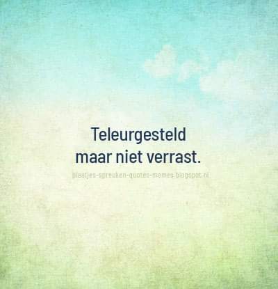Teleurstelling Quotes