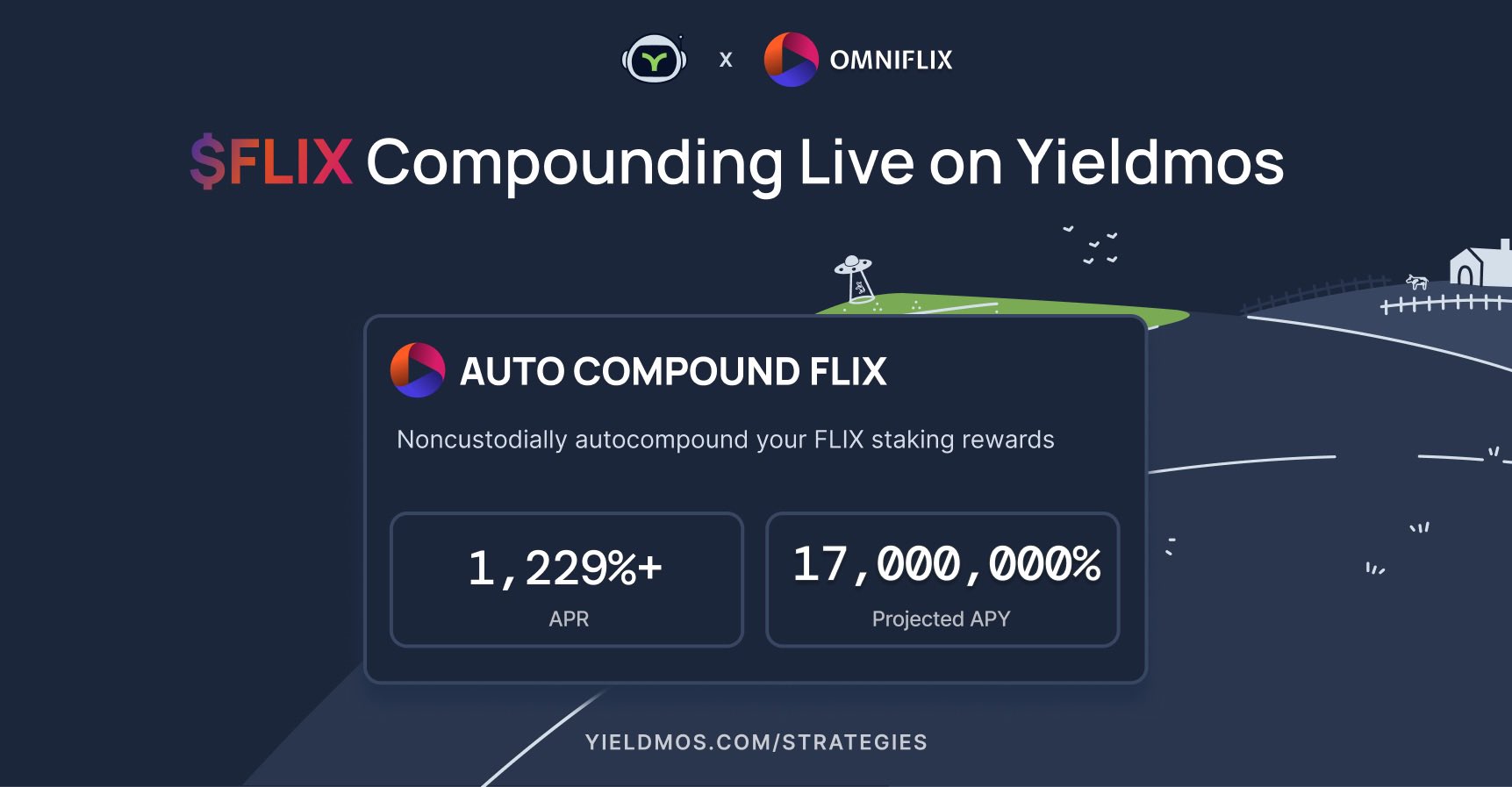 Yieldmos on Twitter: "🎉 $FLIX Now live on Yieldmos 🎉 Auto compound your @OmniFlixNetwork staking ...