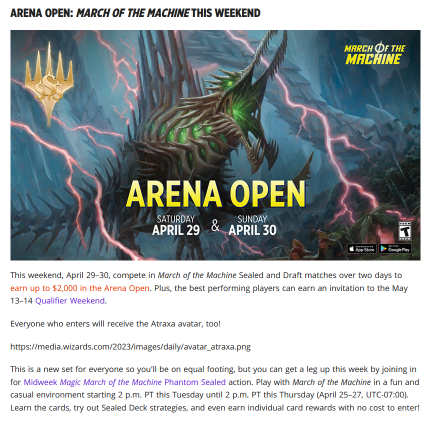 Robert Taylor🔥🔜MagicCon Minneapolis on Twitter: "MTG Arena Announcements for April 24 #mtg # ...