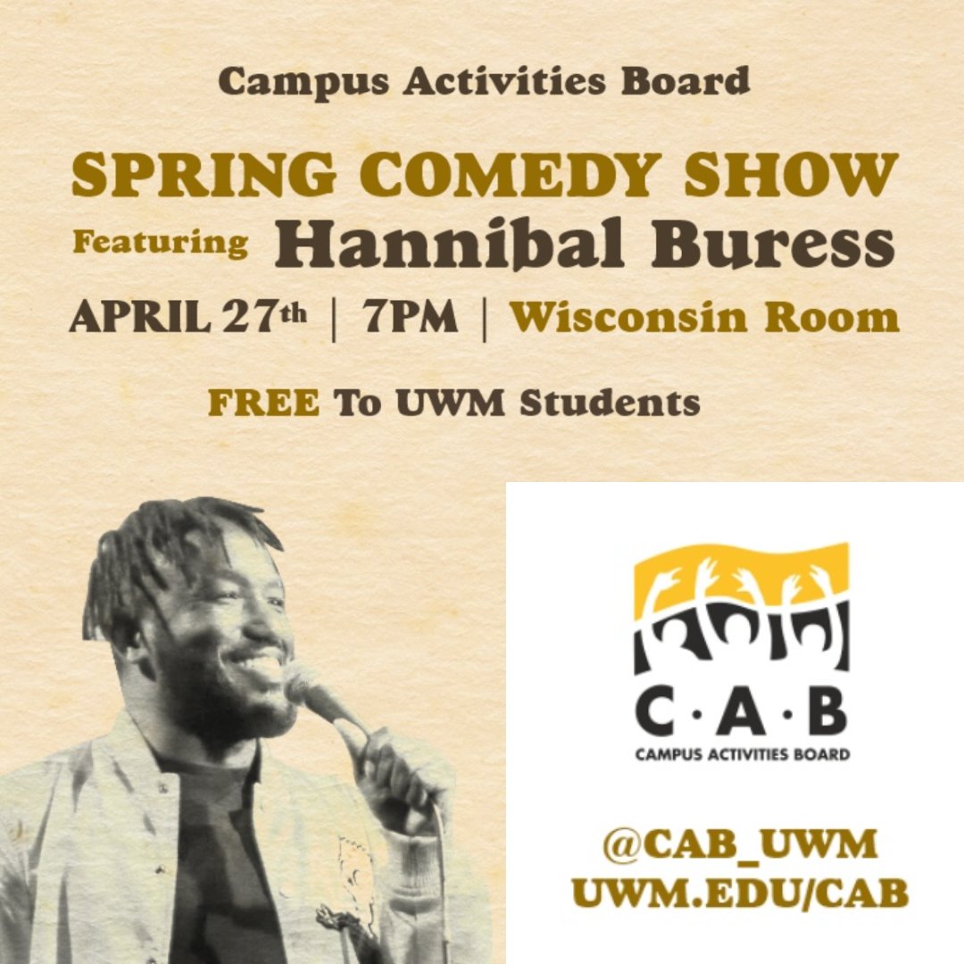 UW-Milwaukee on Twitter: "Come out to the Campus Activities Board’s Annual Spring Comedy Show ...