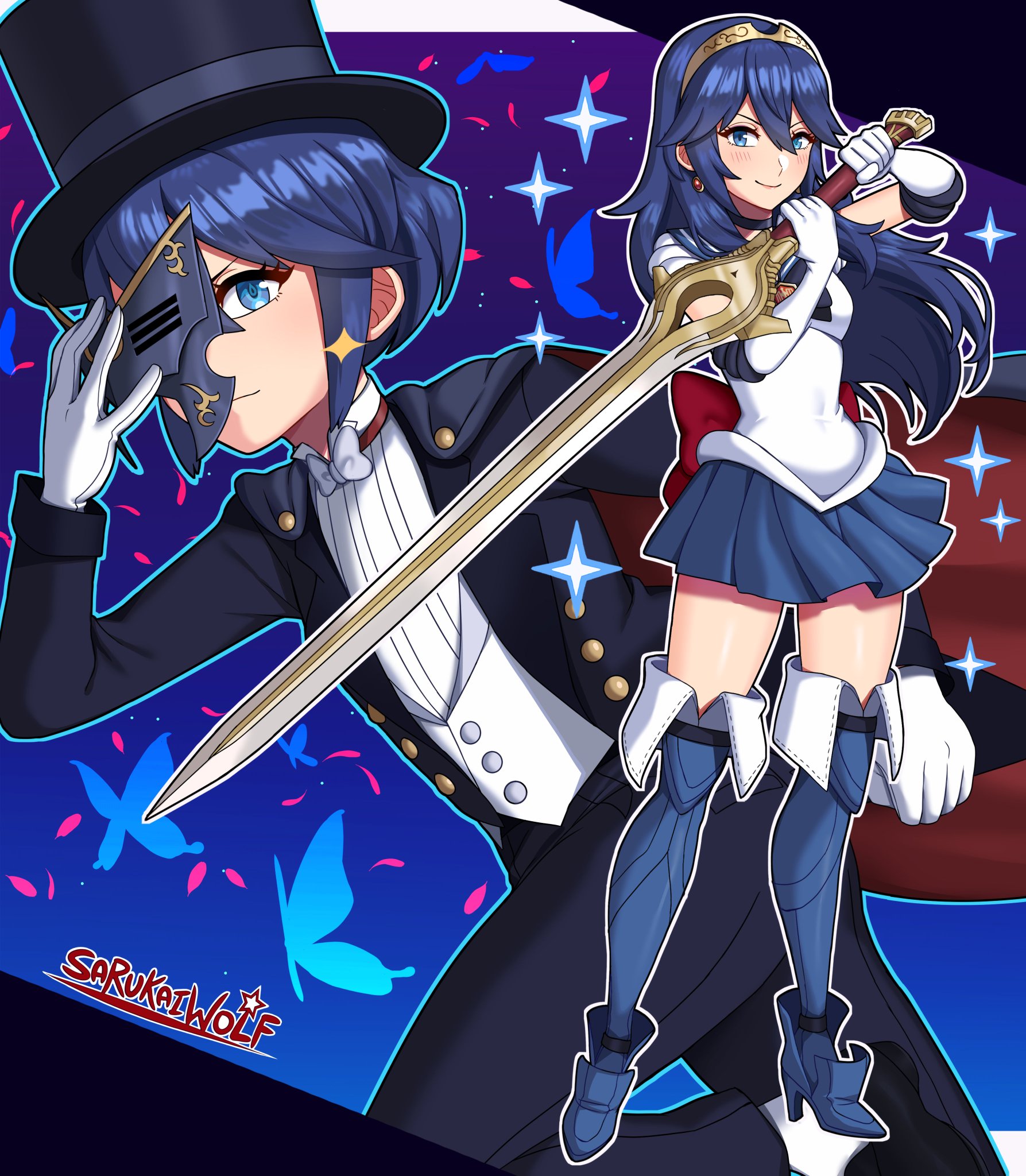 SaRuWolf⭐ on Twitter: "Sailor Scout Lucina & Tuxedo Marth 🦋 https://t.co/YClMYmPWu6" / Twitter