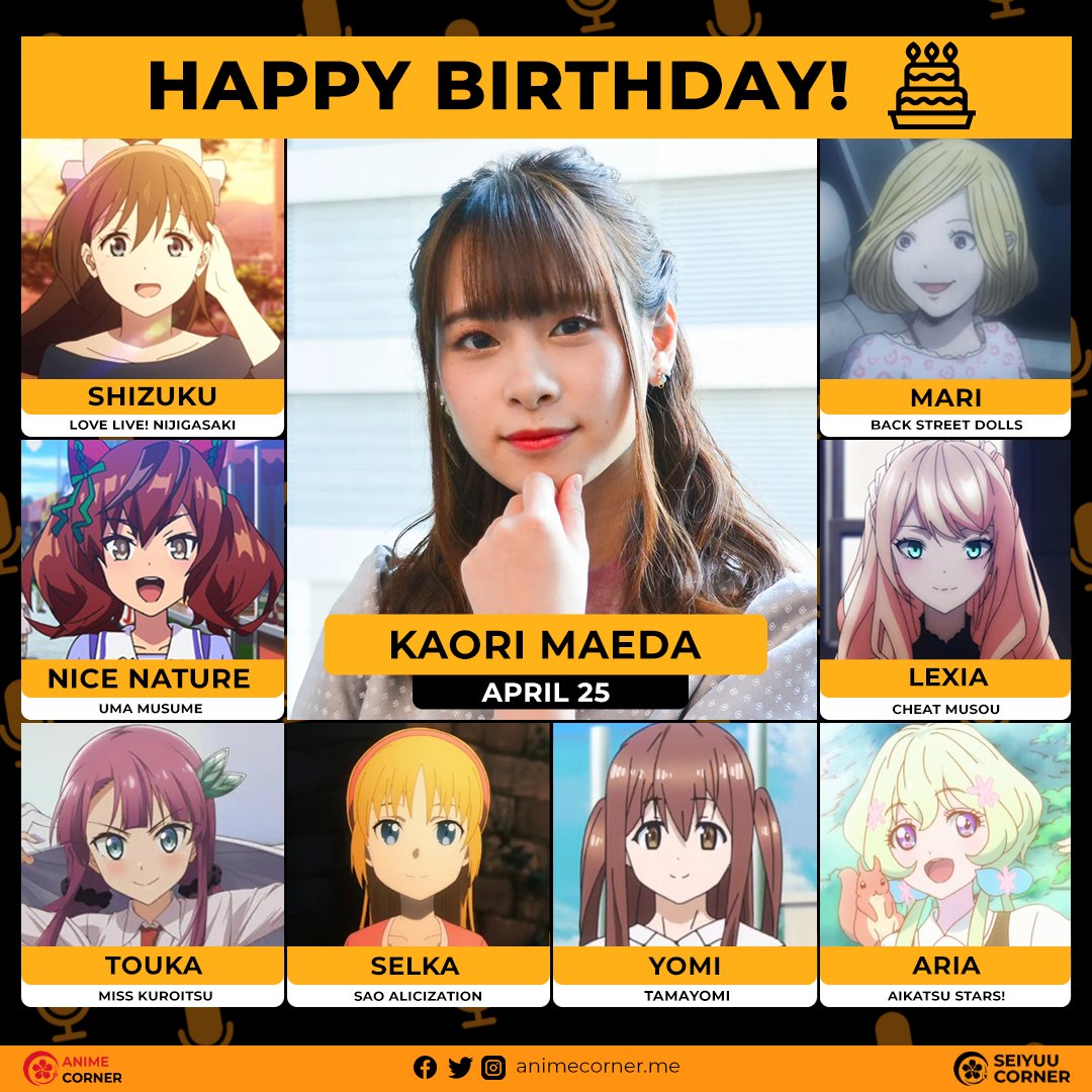 Seiyuu Corner On Twitter Happy 27th Birthday To The Adorable Kaori Maeda 🥳🎉🎂 Join Us In 7309