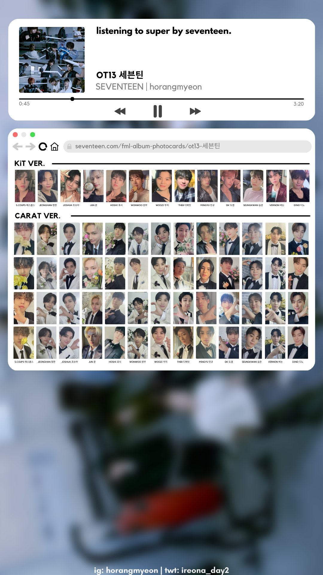 michu | 손오공 💥 on Twitter: "DELUXE VER UPDATE seventeen svt fml photocard pc template the8 mingyu ...