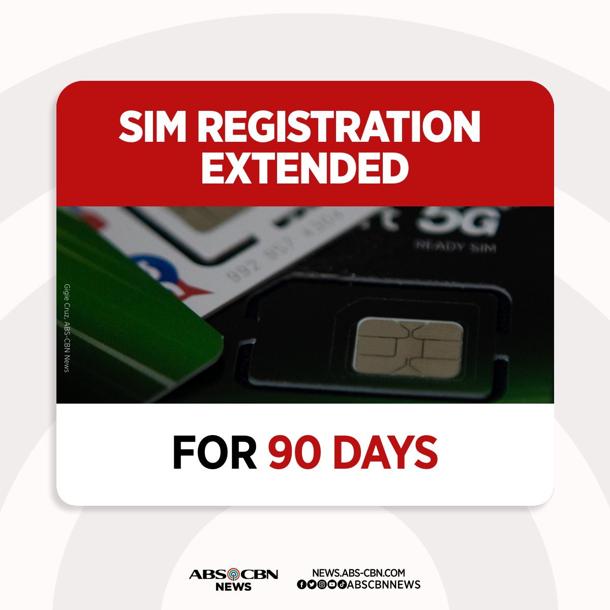 ABS-CBN News on Twitter: "#SIMRegistration IS EXTENDED Government has decided to extend the SIM ...