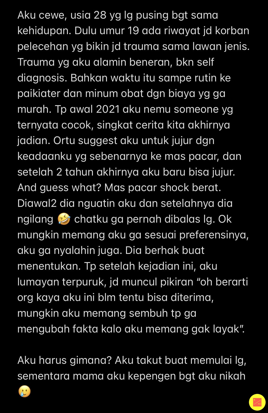 CEK RULES on Twitter: "18! Numpang curhat, krn aku gabisa certain ini ke temen. Yg tau masalah ...