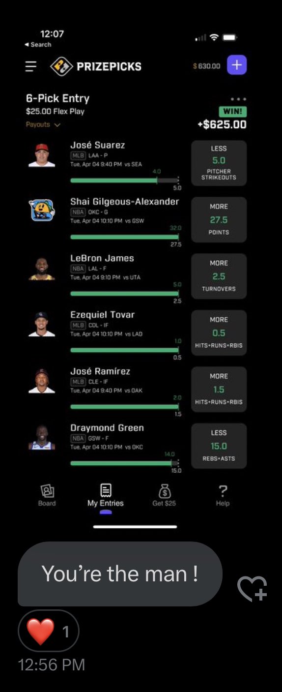 Matt Downs on Twitter: "@WorldWideWob Follow me for free Prizepicks slips, I literally post all ...